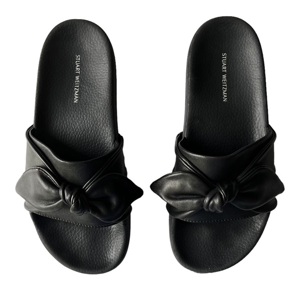 Stuart Weitzman | Shoes | Stuart Weitzman Bandeau Black Leather Pool ...